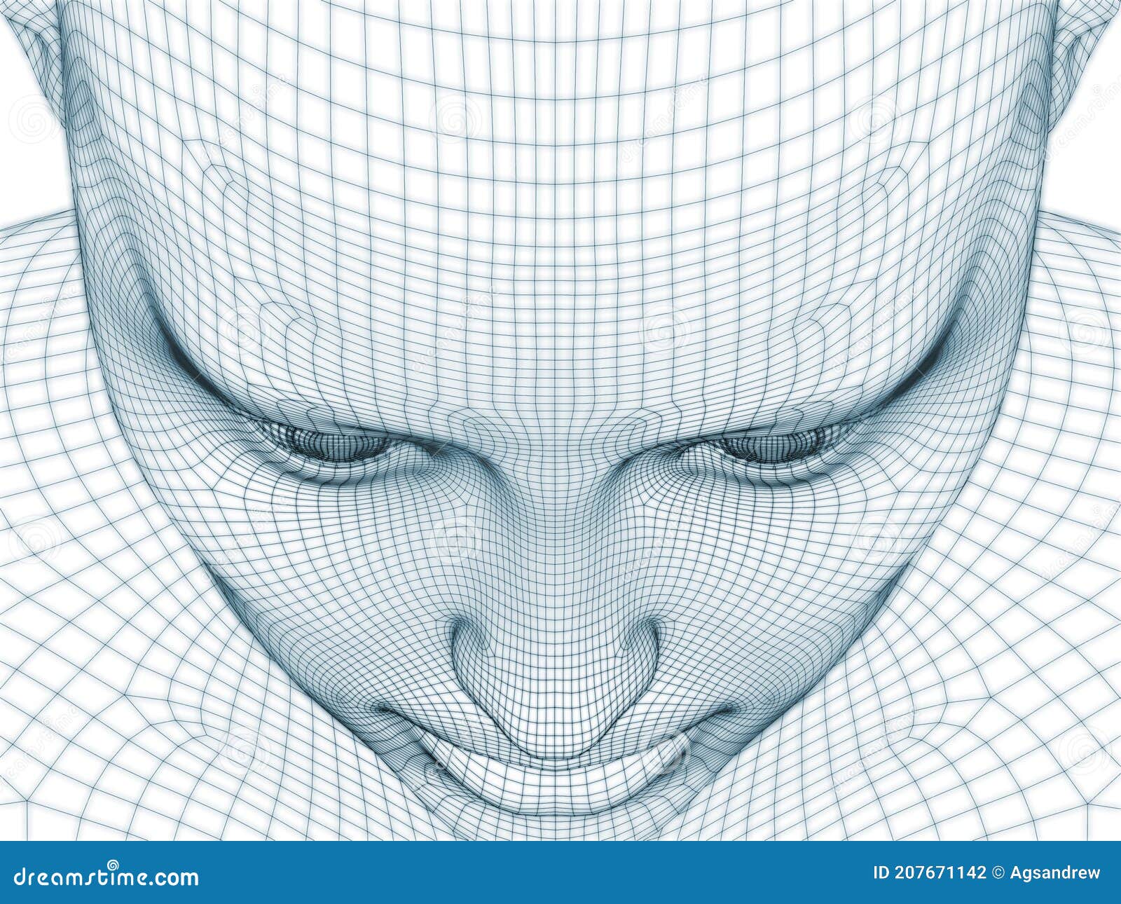 Human Face Wire Mesh stock illustration. Illustration of geometry ...