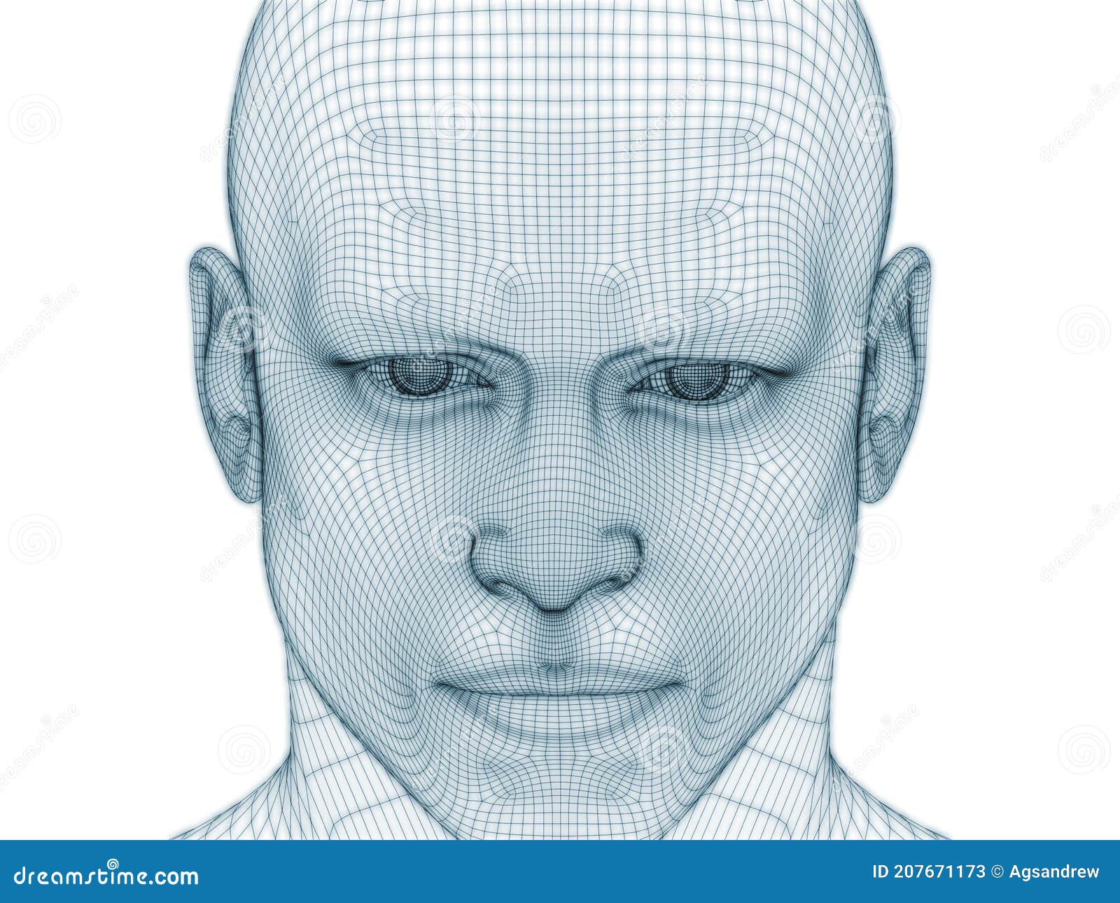 Human Face Wire Mesh stock illustration. Illustration of mind - 207671173