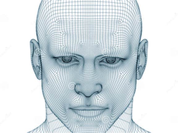 Human Face Wire Mesh stock illustration. Illustration of mind - 207671173