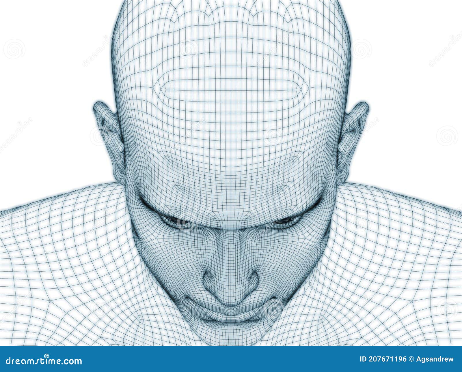 Human Face Wire Mesh stock illustration. Illustration of blue - 207671196