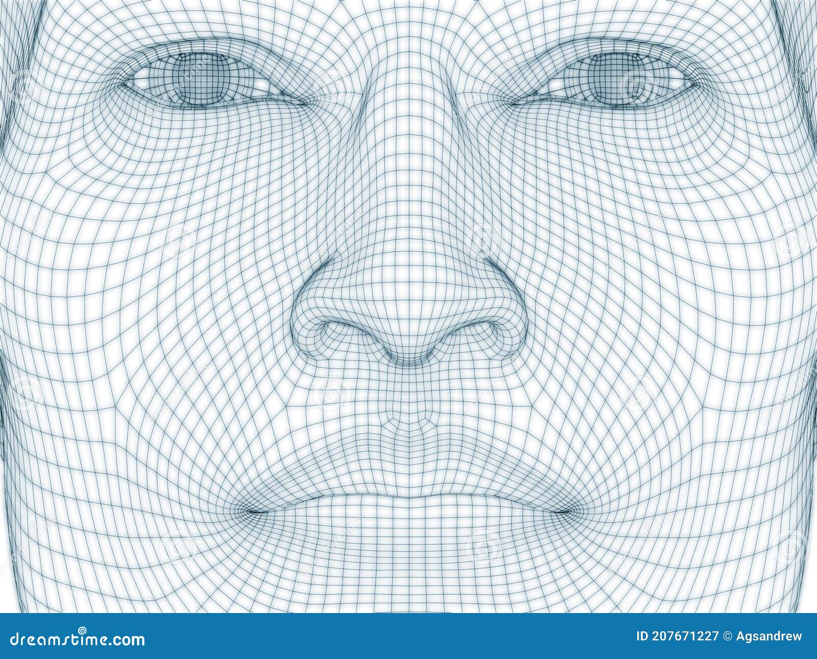 Human Face Wire Mesh stock illustration. Illustration of face - 207671227