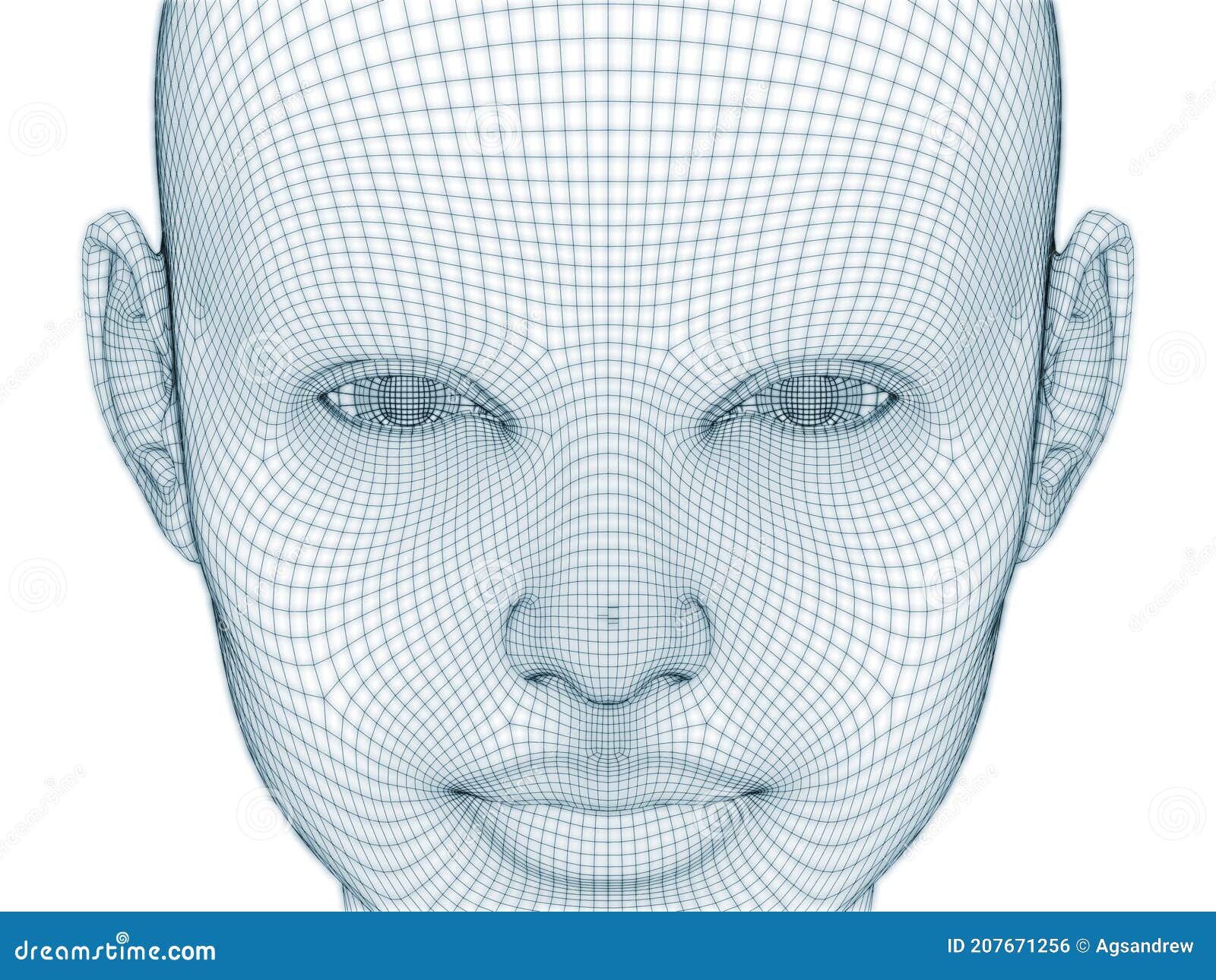 Human Face Wire Mesh stock illustration. Illustration of design - 207671256