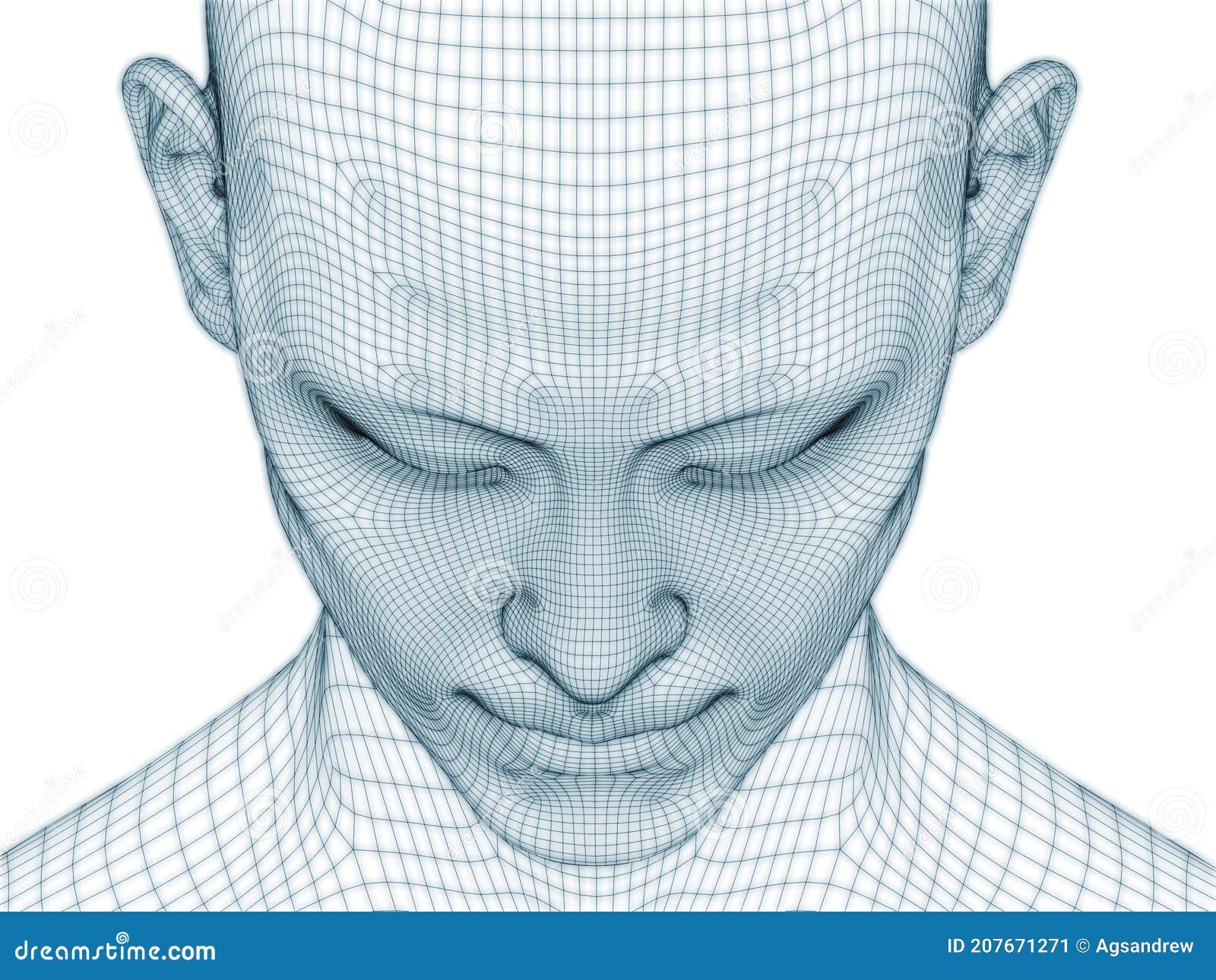 Human Face Wire Mesh stock illustration. Illustration of wire - 207671271