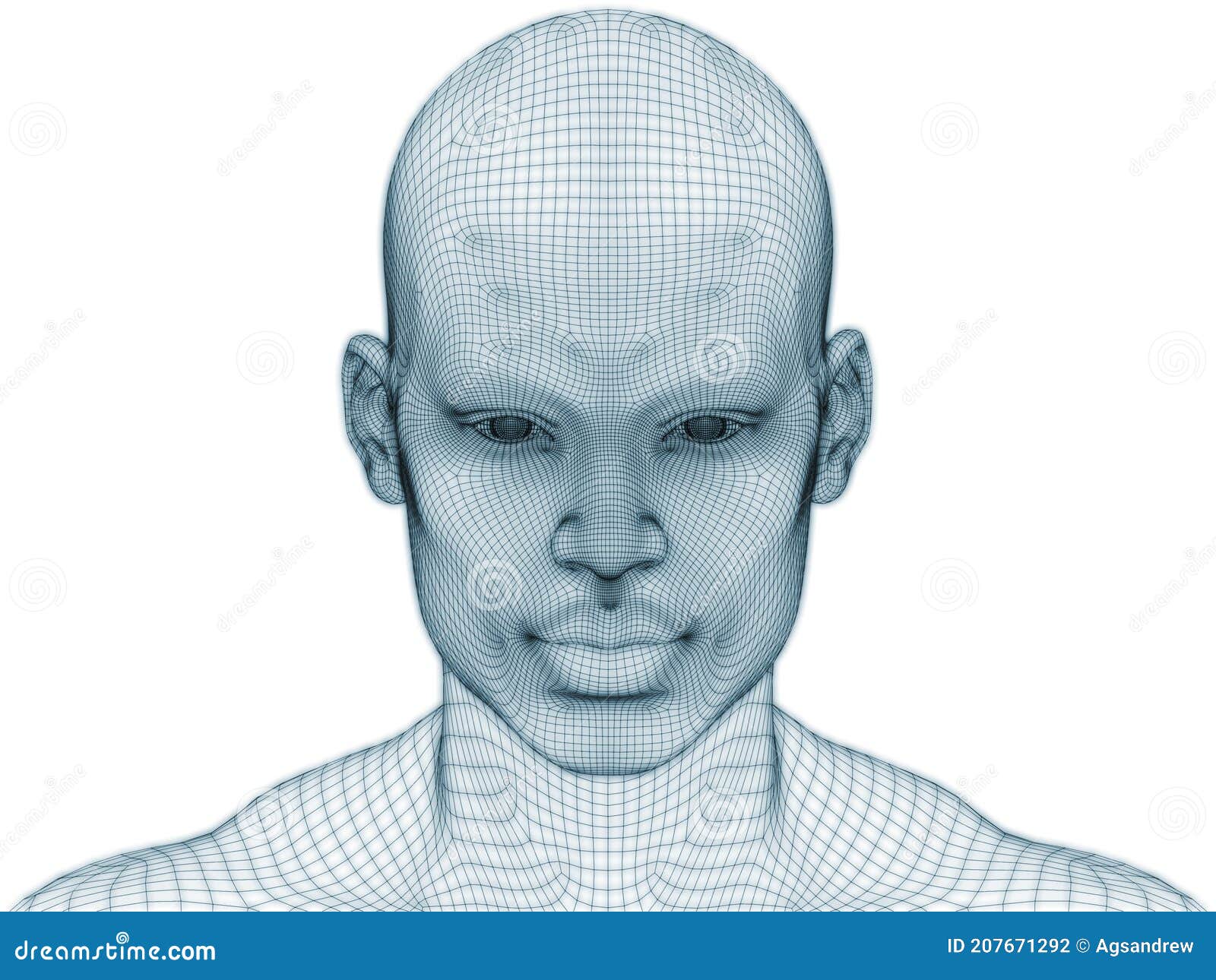 Human Face Wire Mesh stock illustration. Illustration of rendering ...