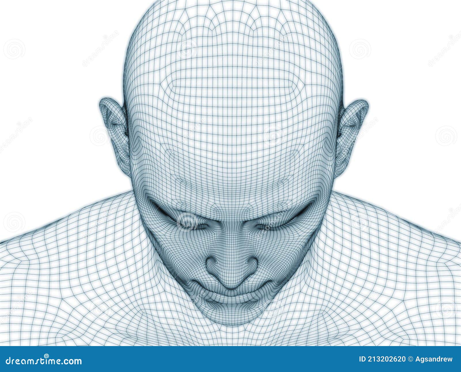 Human Face Wire Mesh stock illustration. Illustration of mesh - 213202620