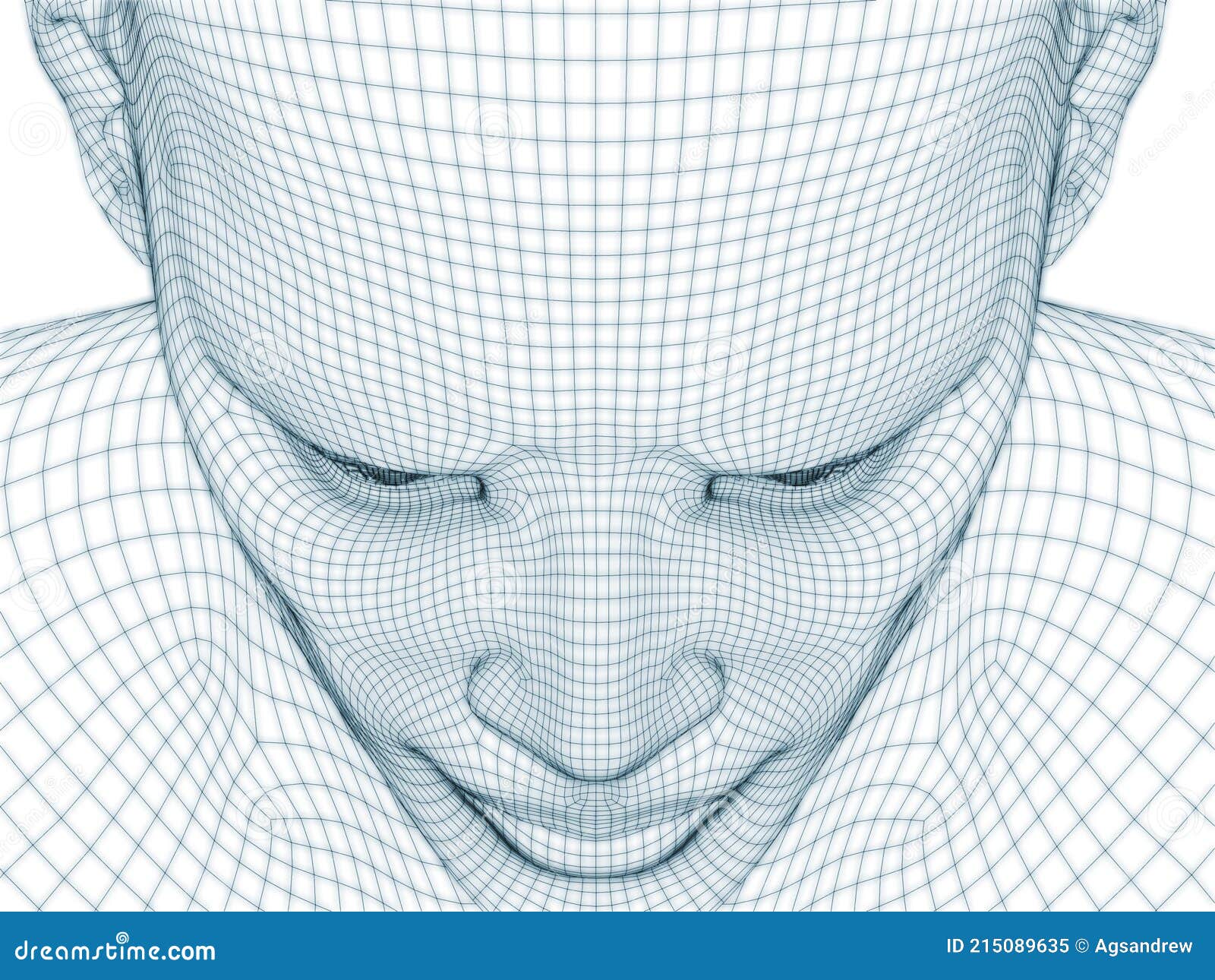 Human Face Wire Mesh stock illustration. Illustration of geometry ...