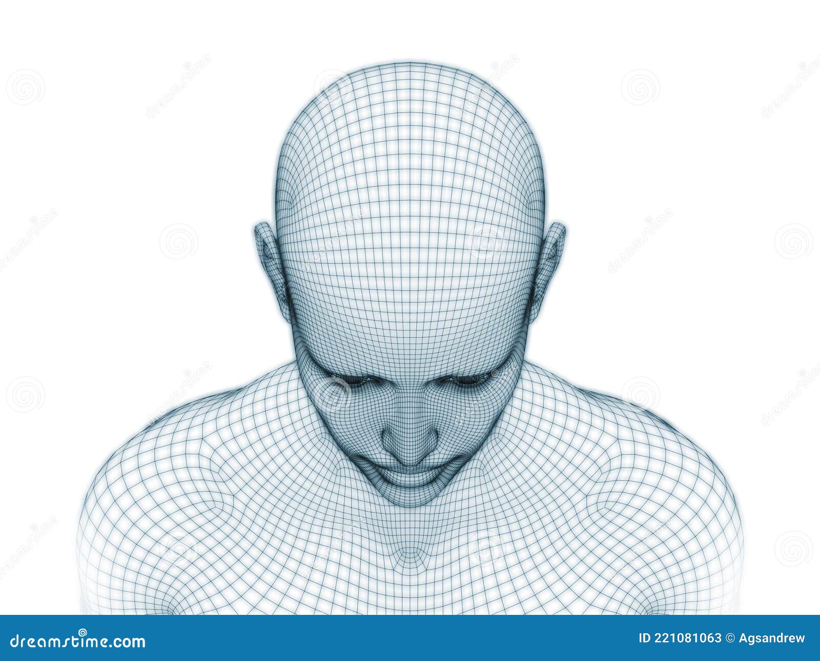 Human Face Wire Mesh stock illustration. Illustration of mesh - 221081063