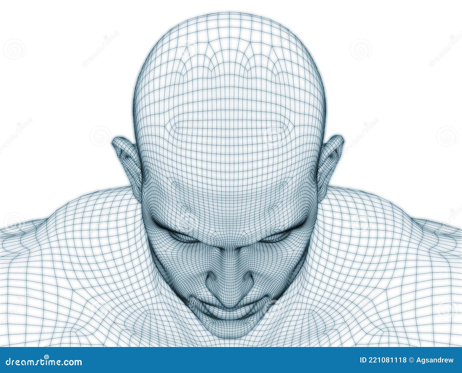 Human Face Wire Mesh stock illustration. Illustration of line - 221081118
