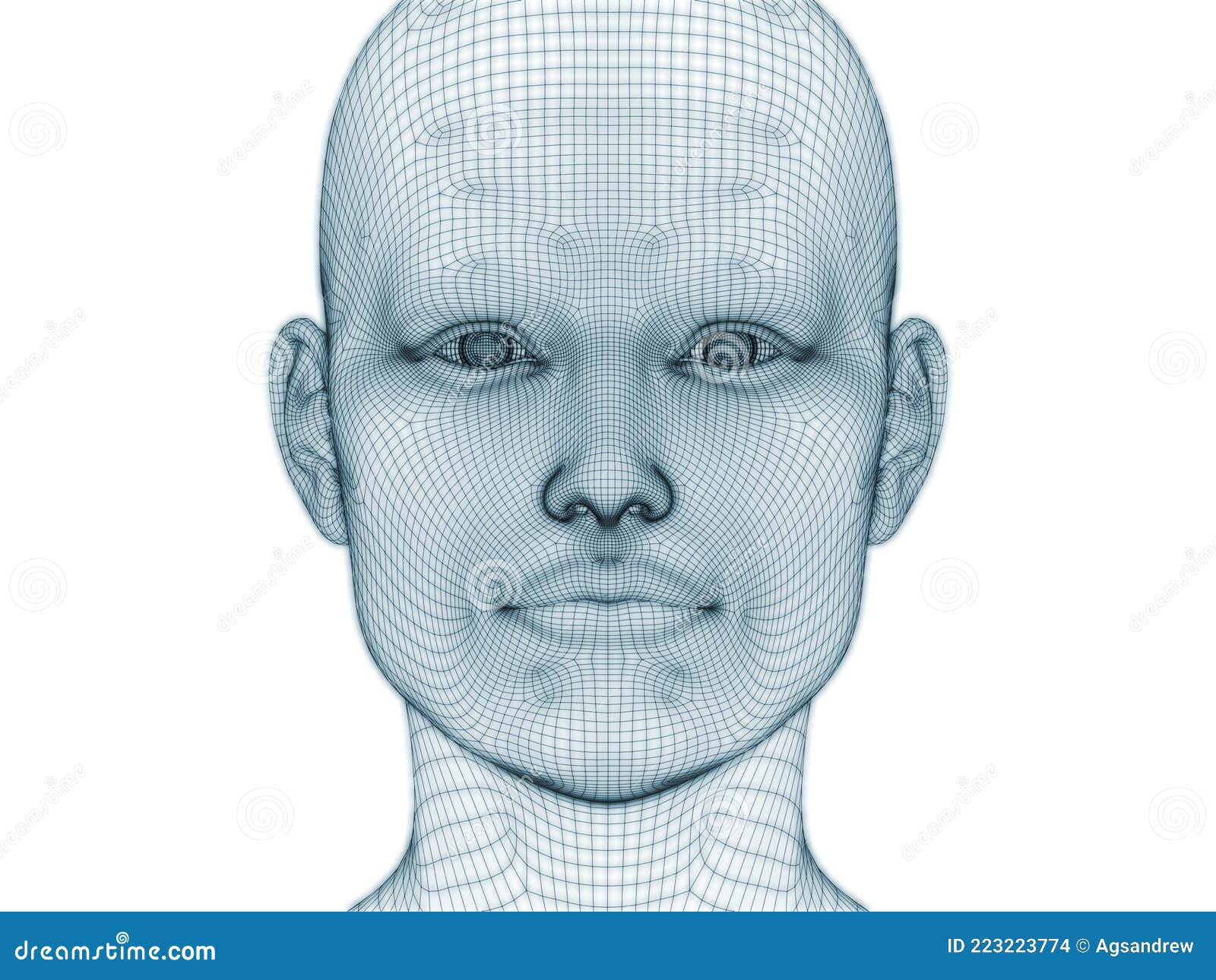 Human Face Wire Mesh stock illustration. Illustration of geometry ...