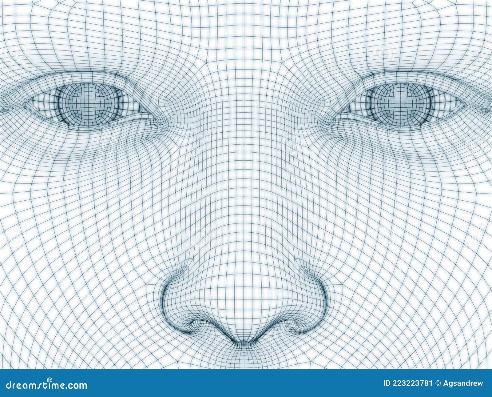 Human Face Wire Mesh stock illustration. Illustration of geometry ...