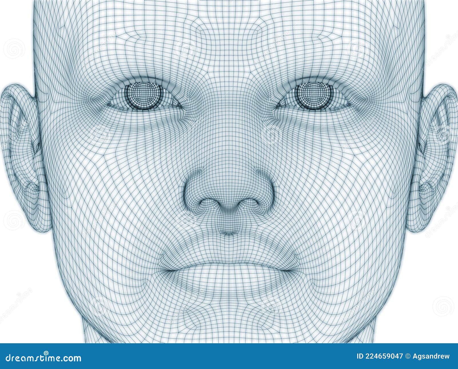 Human Face Wire Mesh stock illustration. Illustration of geometry ...