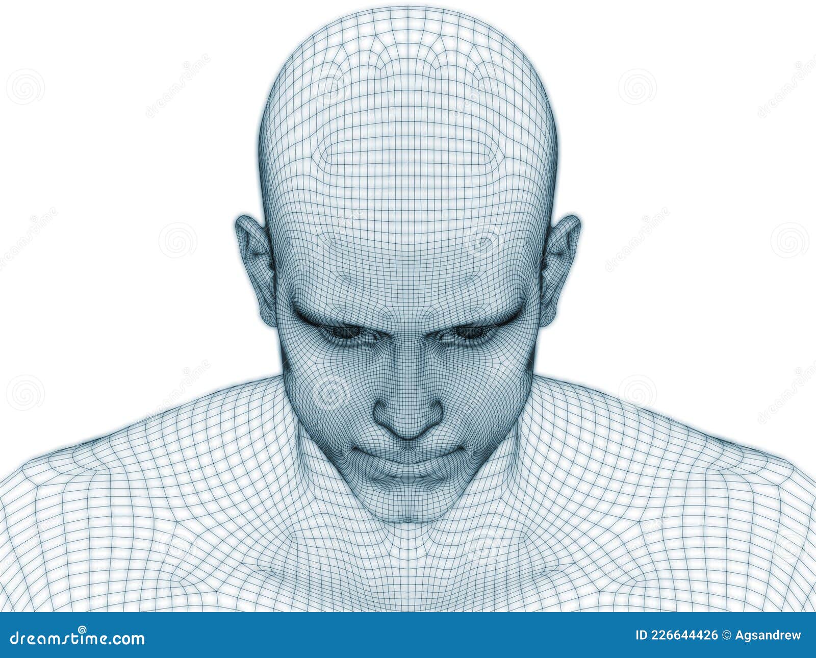 Human Face Wire Mesh stock illustration. Illustration of geometry ...