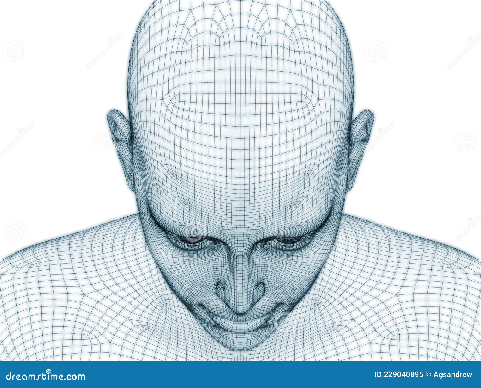 Human Face Wire Mesh stock illustration. Illustration of head - 229040895