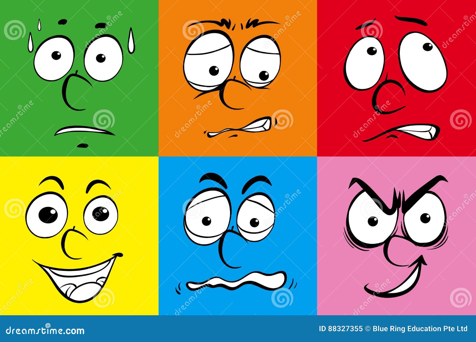 Human Faces on Different Colors Background Stock Vector - Illustration ...