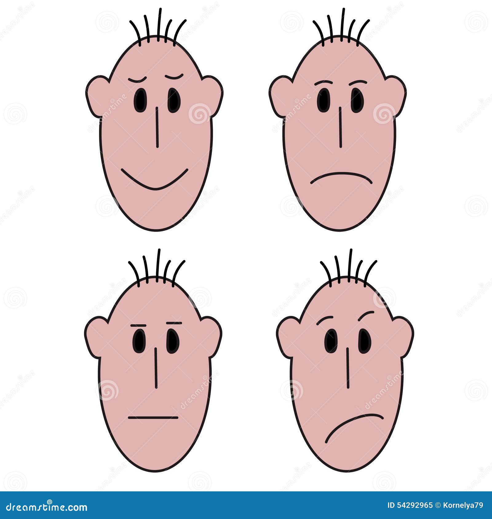 Human Faces emotions stock vector. Illustration of satisfaction - 54292965