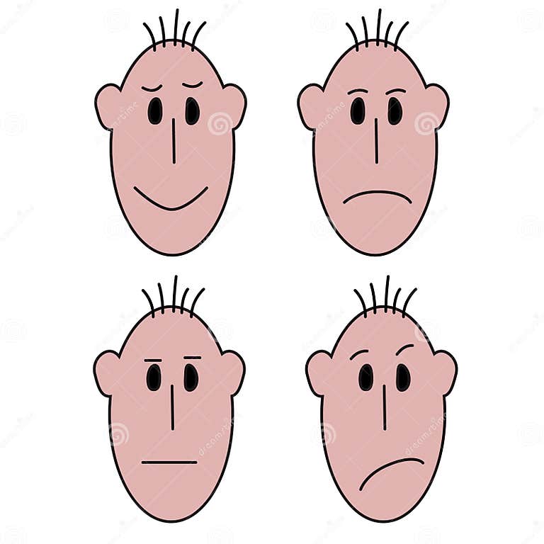 Human Faces emotions stock vector. Illustration of satisfaction - 54292965