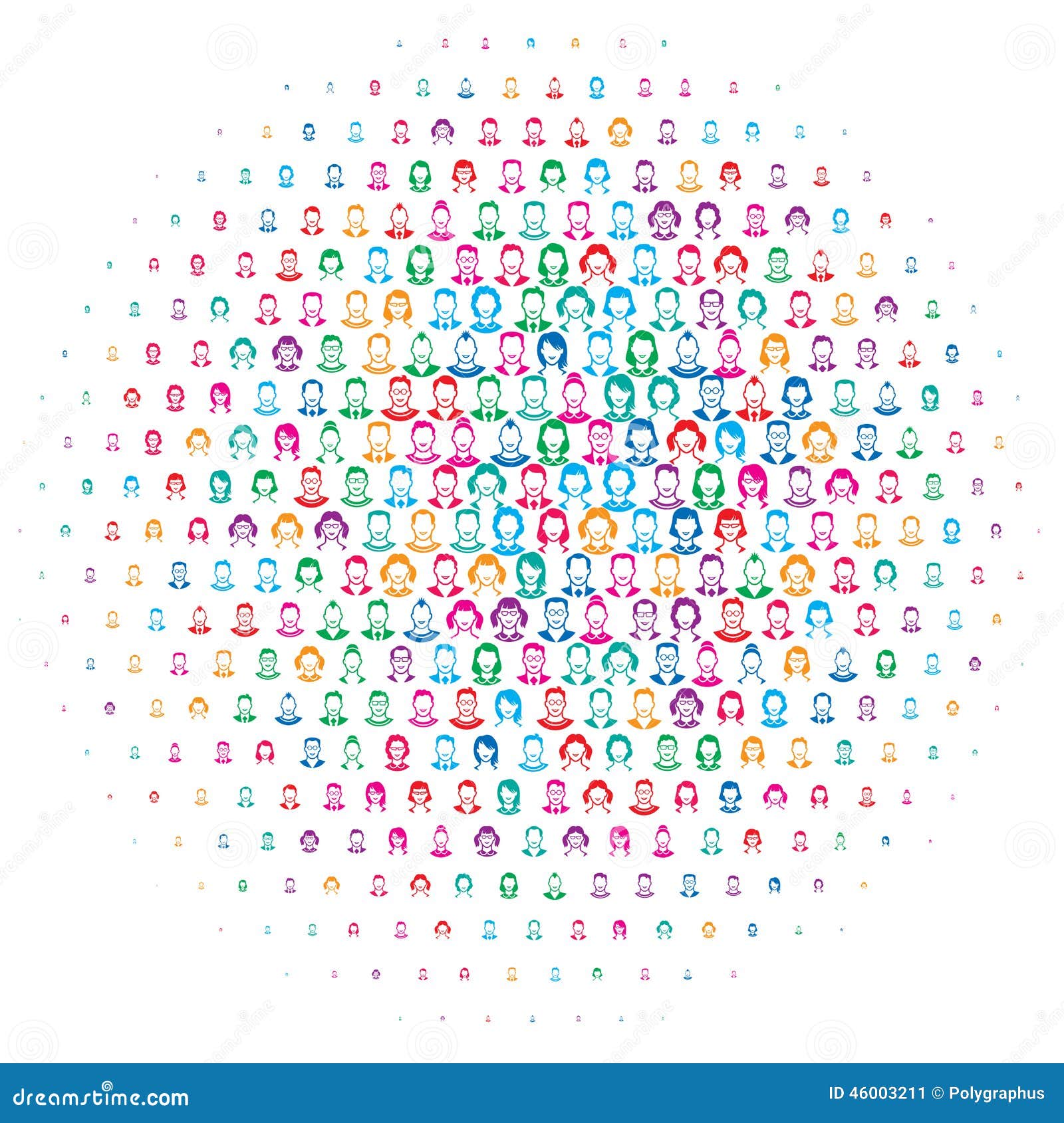 Human faces stock vector. Illustration of colors, pattern - 46003211