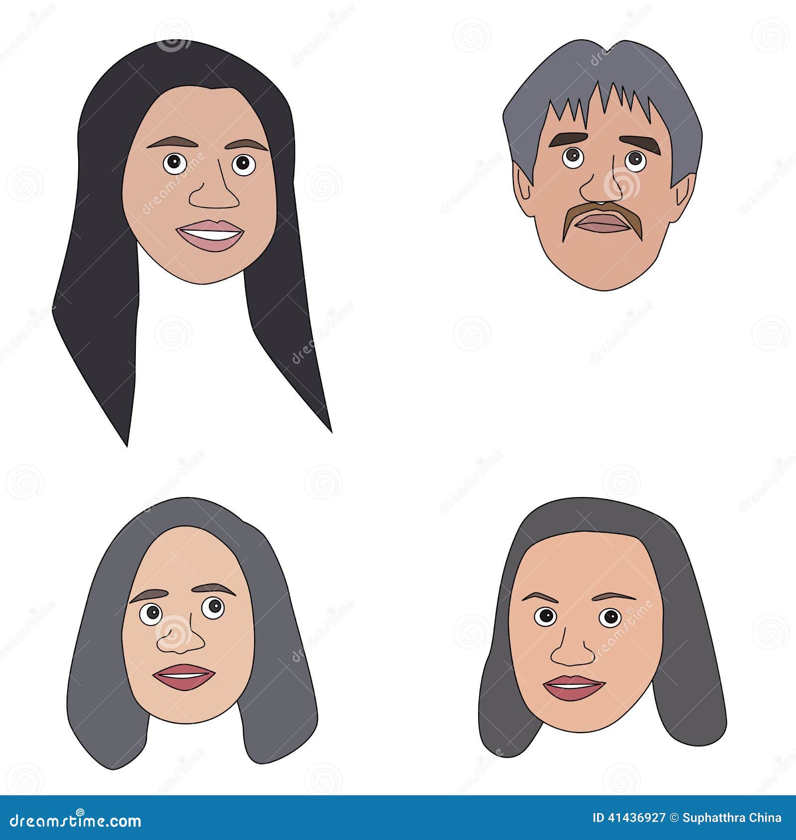 Human Faces stock vector. Illustration of cute, smile - 41436927