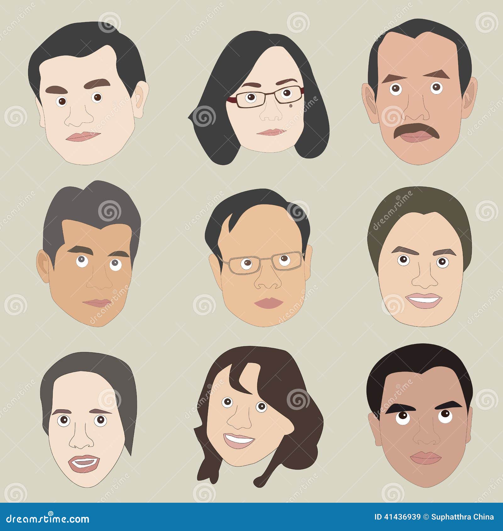 Human Faces stock vector. Illustration of cartoon, smile - 41436939