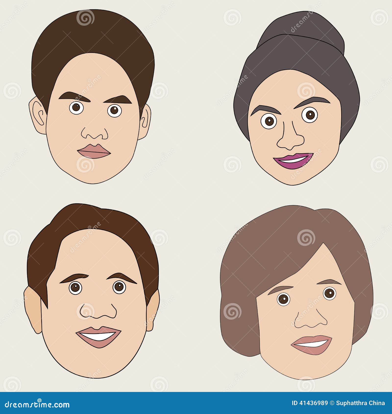 Human Faces stock vector. Illustration of avatar, isolated - 41436989