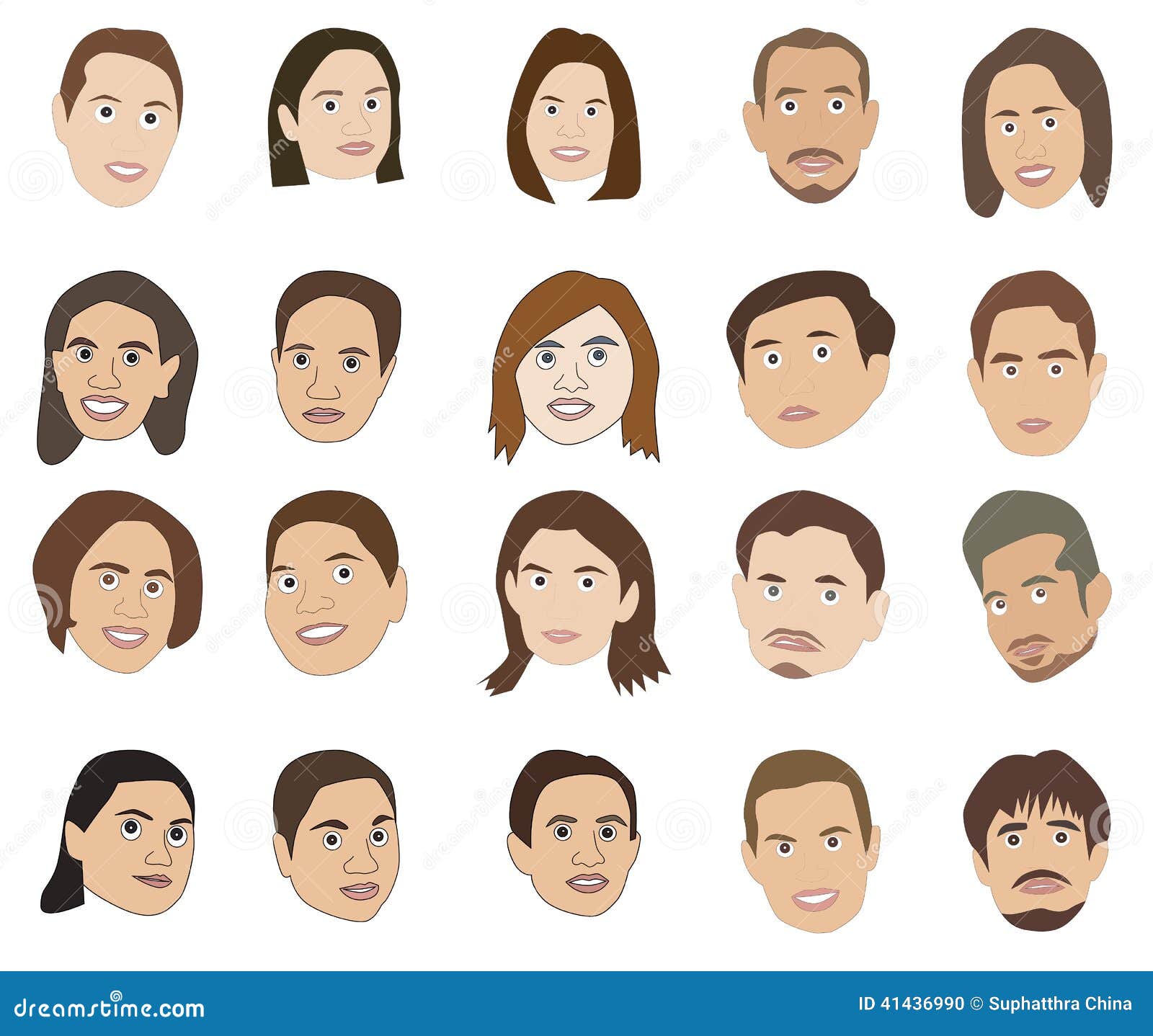 Human Faces stock vector. Illustration of woman, portrait - 41436990