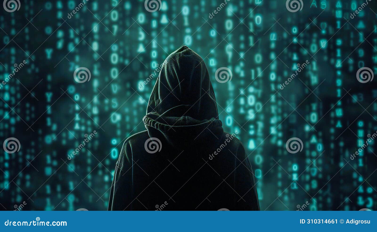 Human Facing Cyber Attack. Computer Security Concept Stock Illustration ...