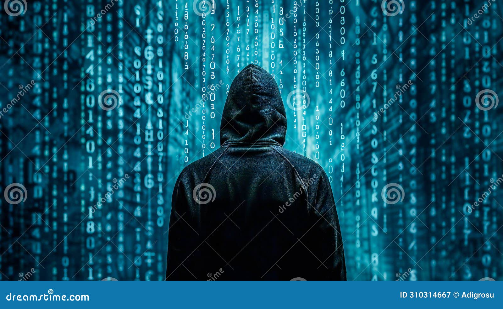 Human Facing Cyber Attack. Computer Security Concept Stock Illustration ...