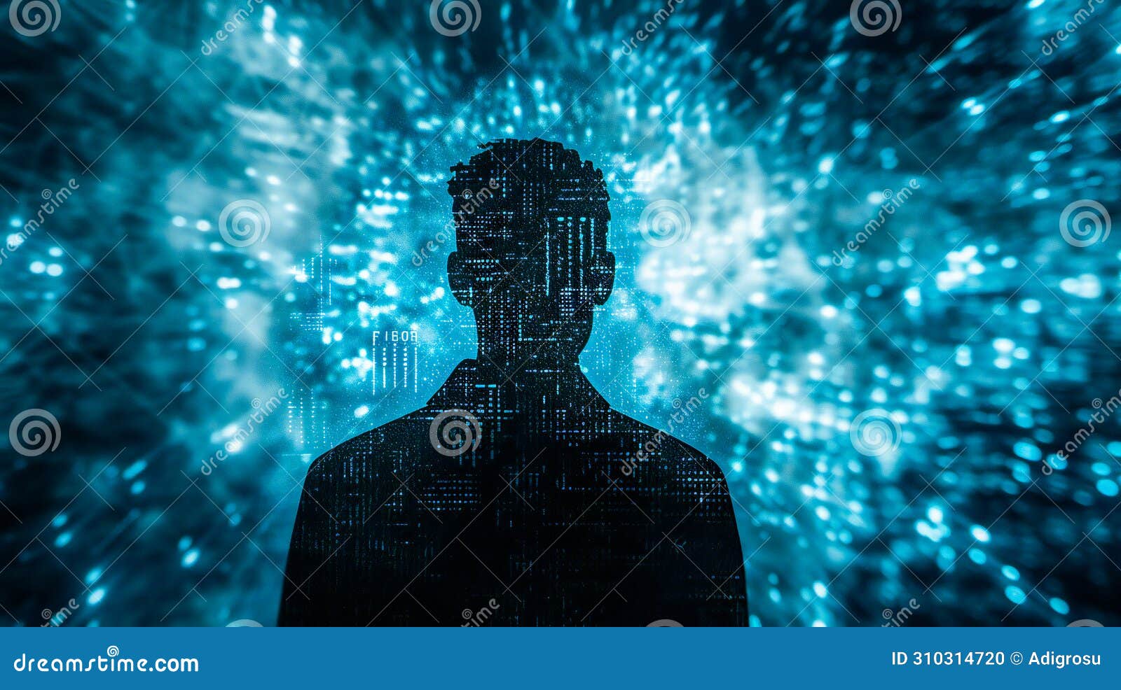 Human Facing Cyber Attack. Computer Security Concept Stock Illustration ...