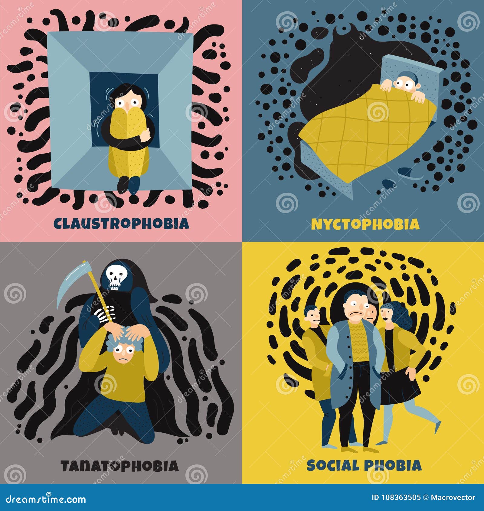 Human Fears Infographic Set Vector Illustration | CartoonDealer.com ... Human Fears Infographic Set Vector Illustration | CartoonDealer.com ...