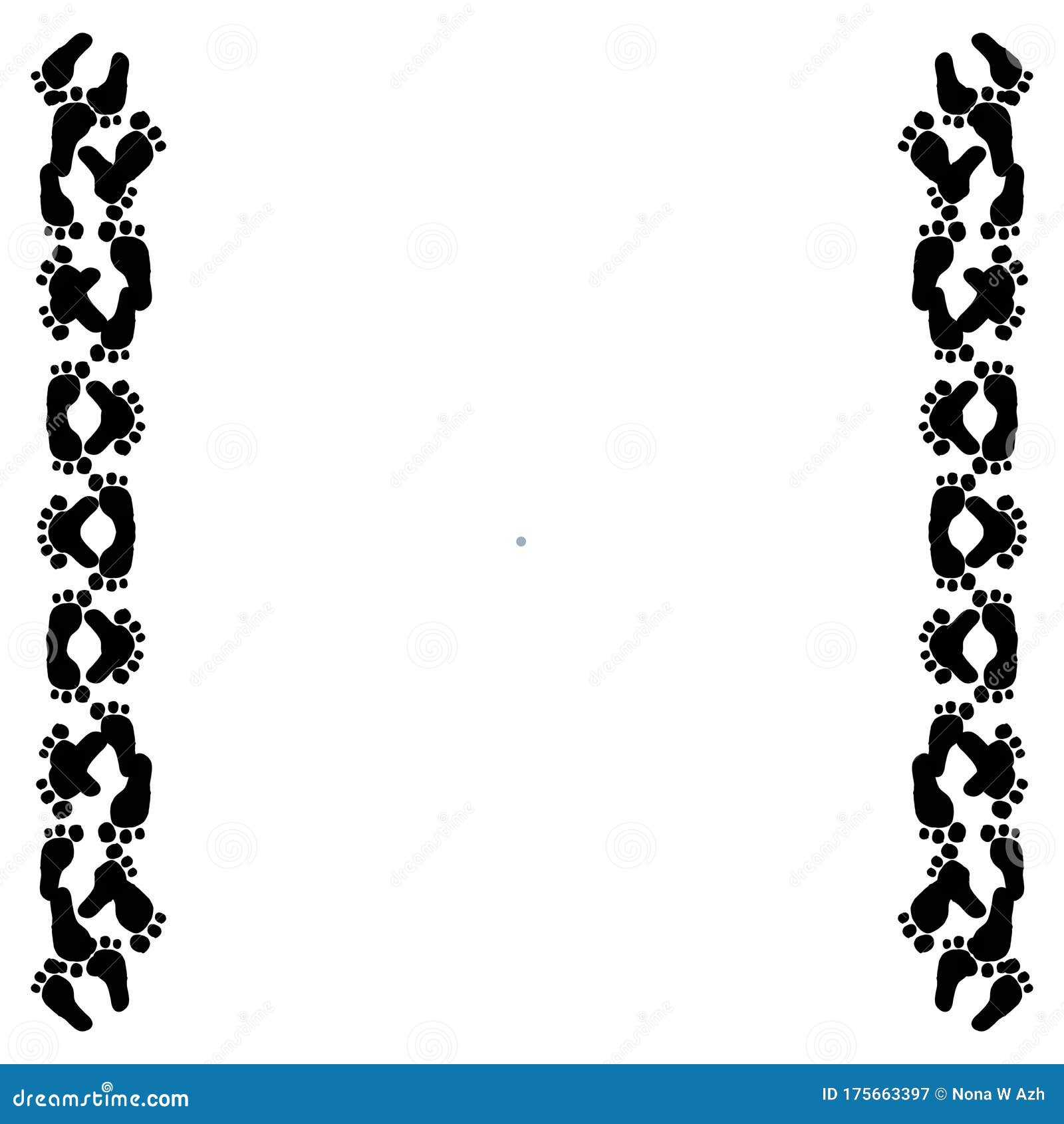 Human Feet Black Silhouette Frame with Grey Shadow and White Background ...