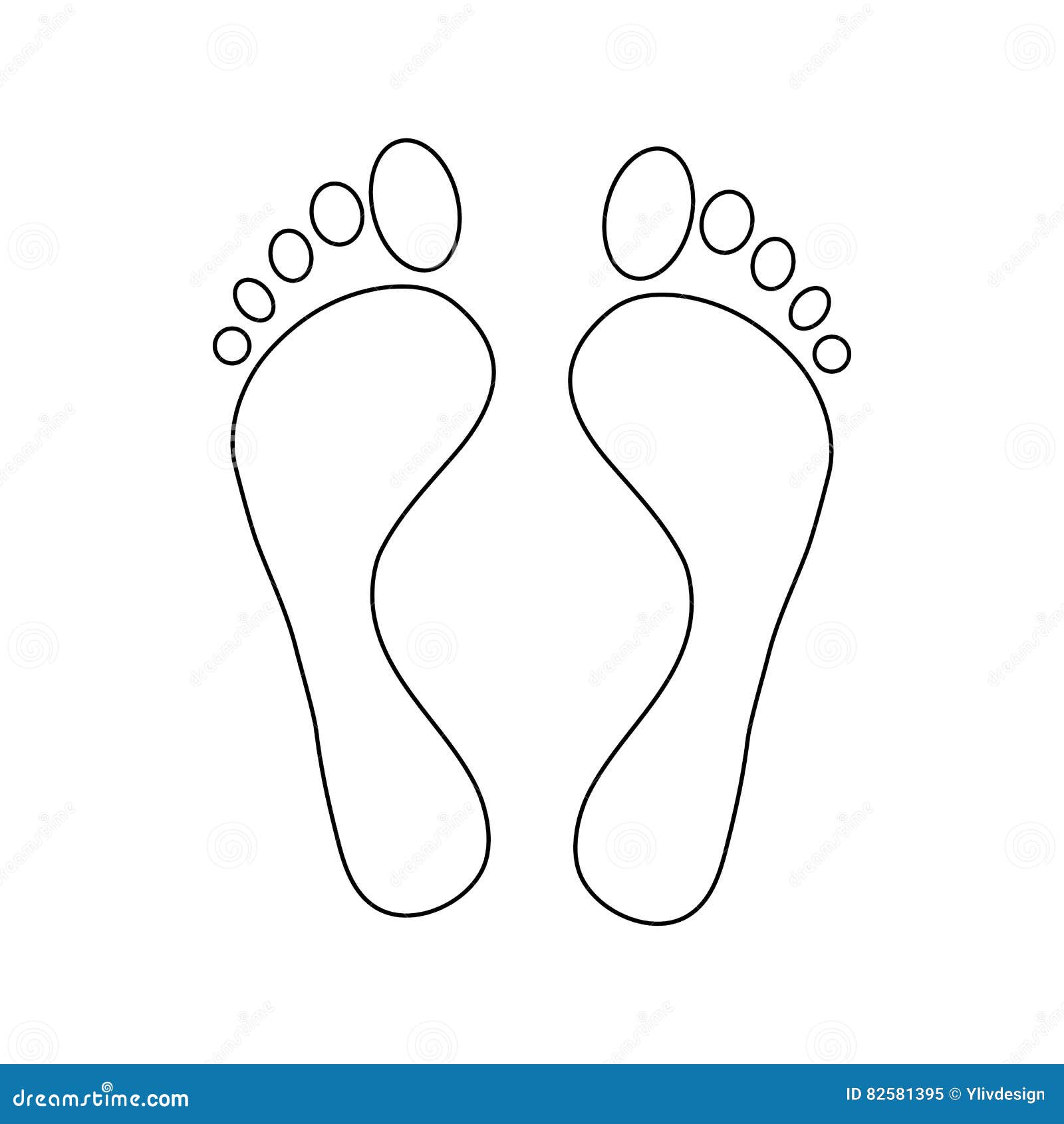 Human Feet Icon, Outline Style Stock Vector - Illustration of footprint ...