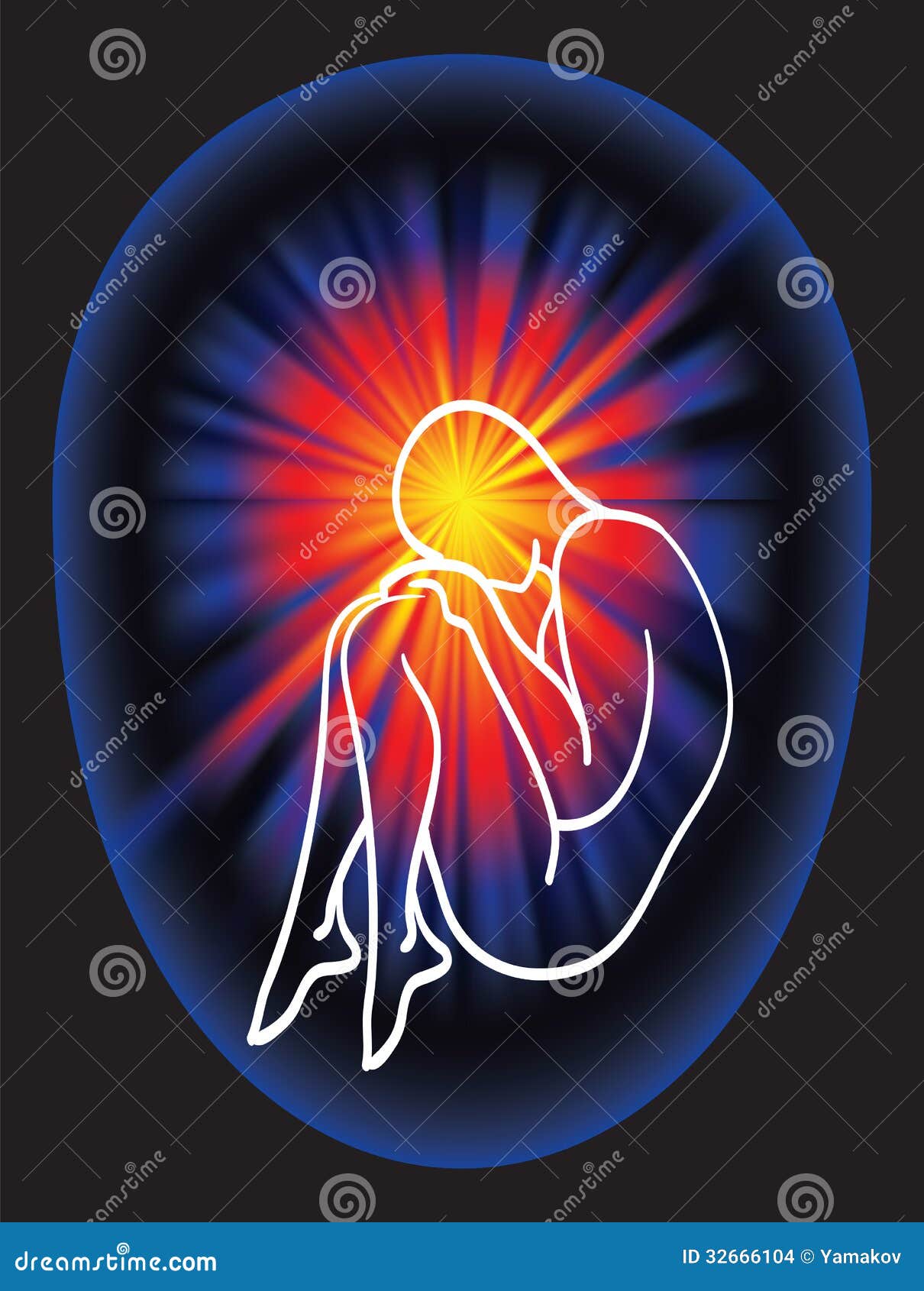 Human In A Fetal, Crouching Pose Vector Illustration | CartoonDealer ...