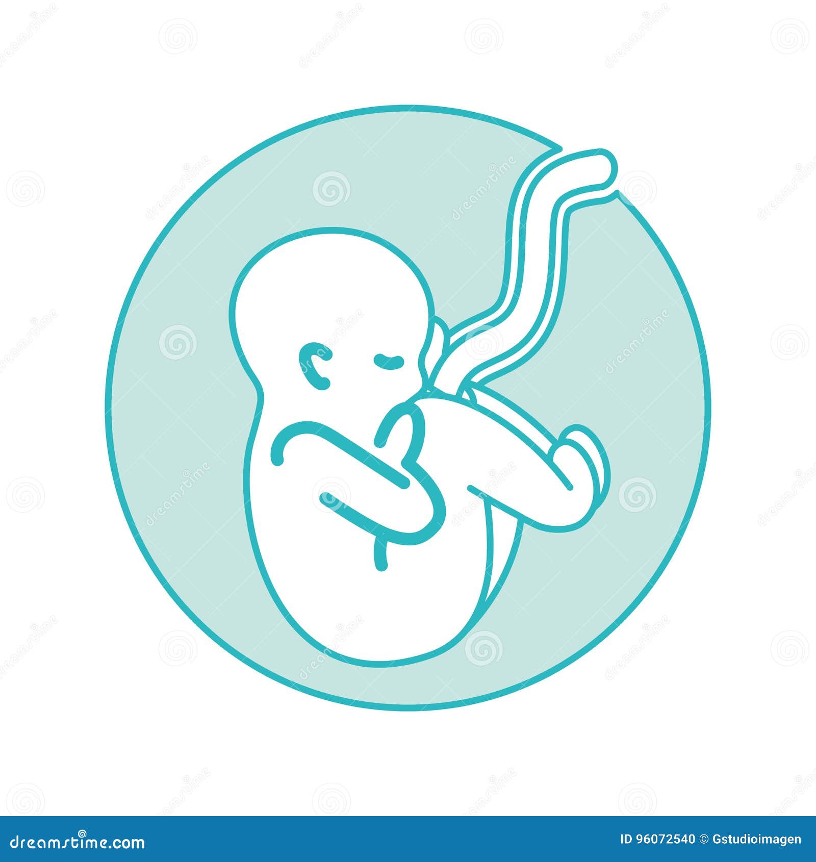 Human fetus isolated icon stock vector. Illustration of development ...