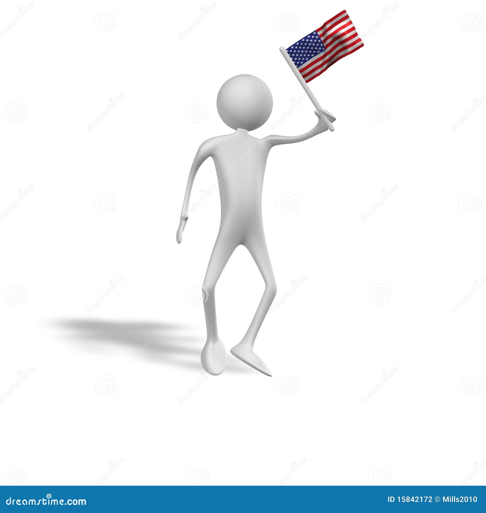 Human figur with usa flag stock illustration. Illustration of country ...