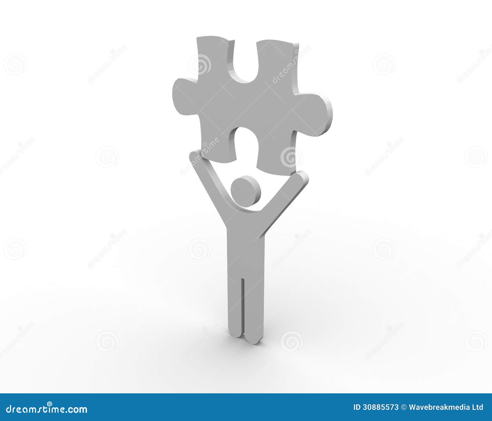 Human Figure Brandishing a Jigsaw Piece Stock Illustration ...