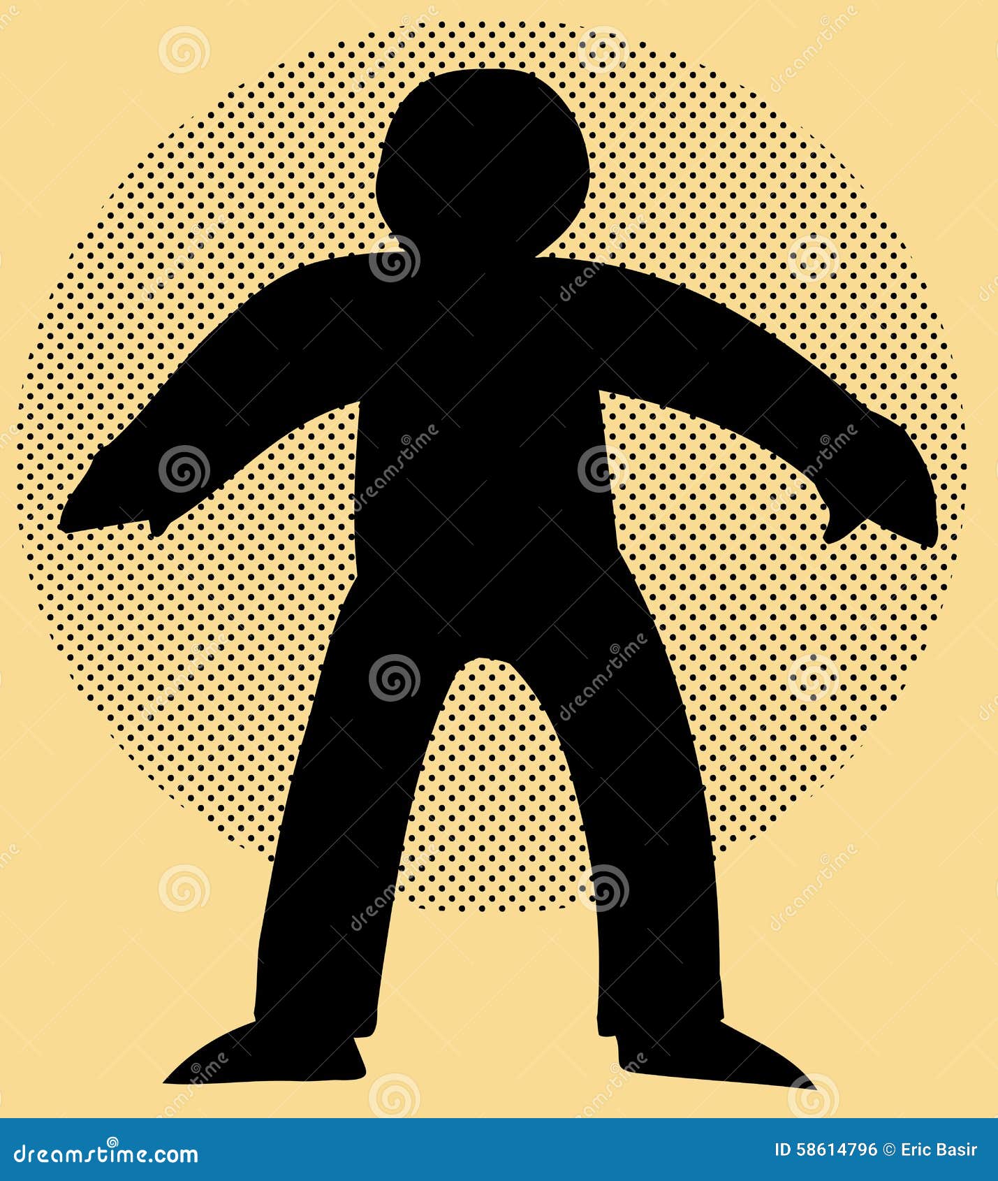 Human Figure Cartoon Over Brown Stock Illustration - Illustration of ...