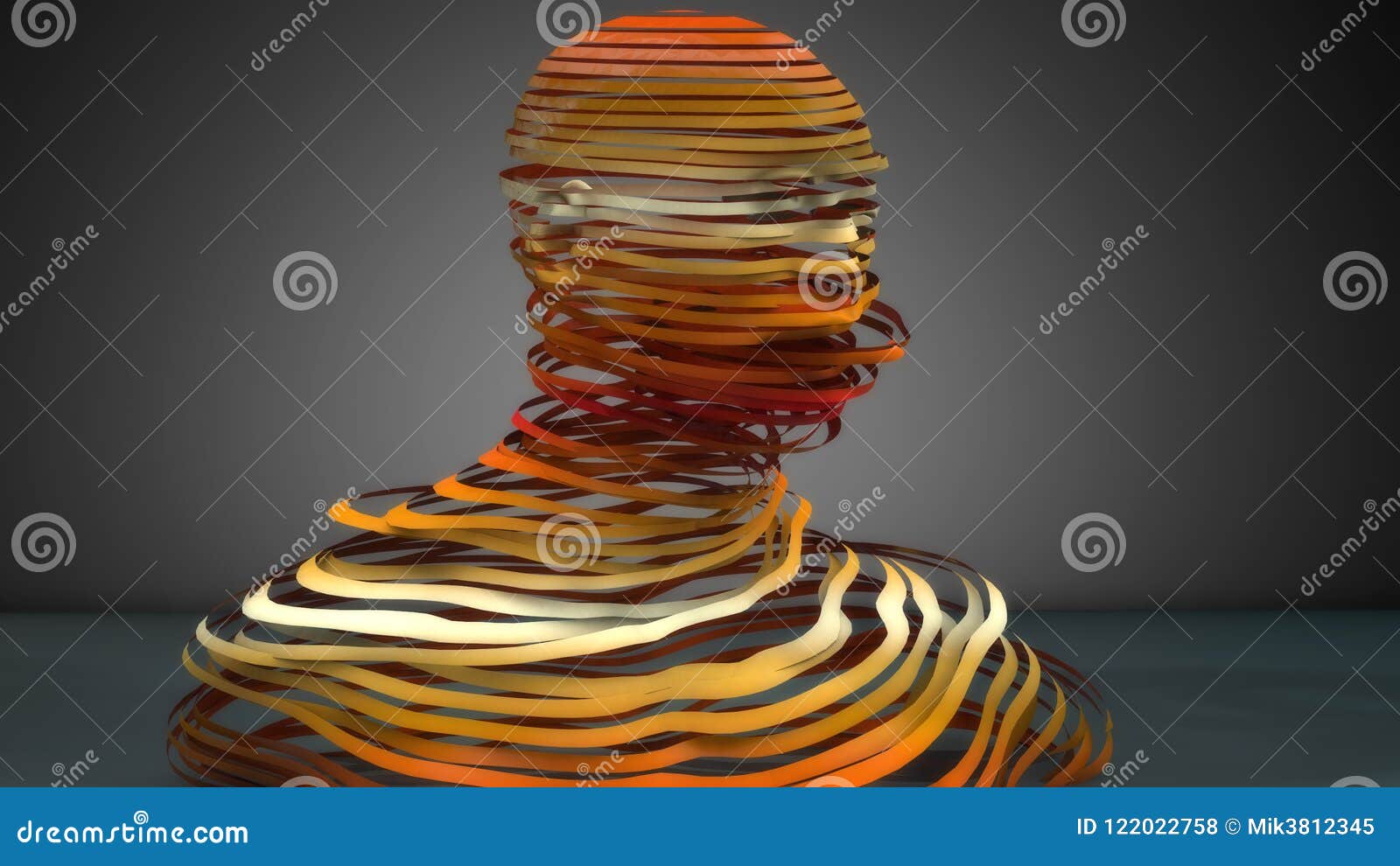 Human Figure Cut into Slices Stock Illustration - Illustration of head ...