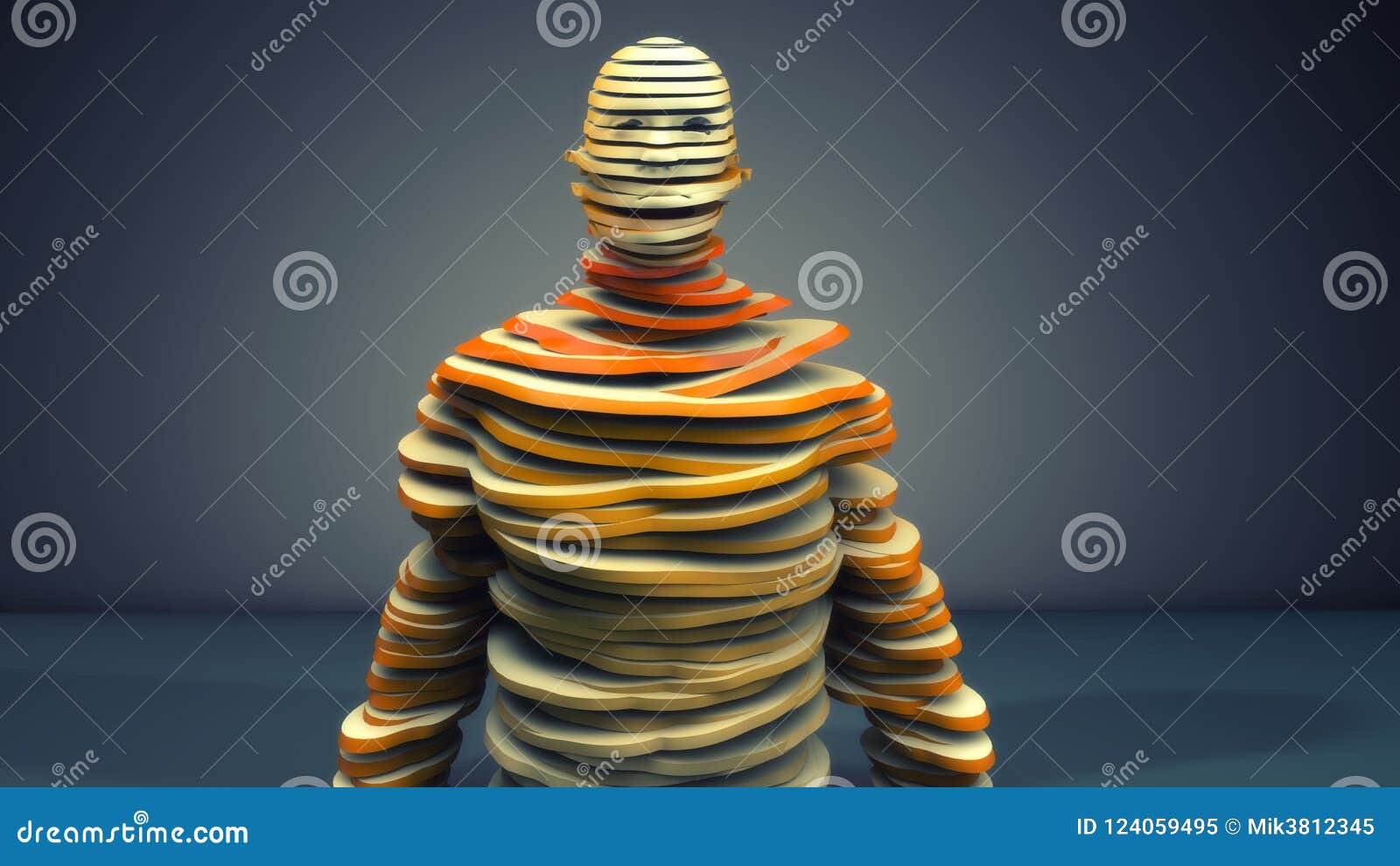 Human Figure Cut into Slices Stock Illustration - Illustration of human ...