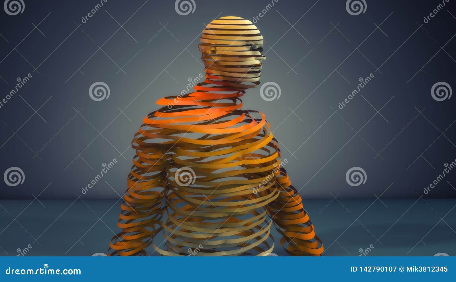 Human Figure Cut into Slices Stock Illustration - Illustration of ...