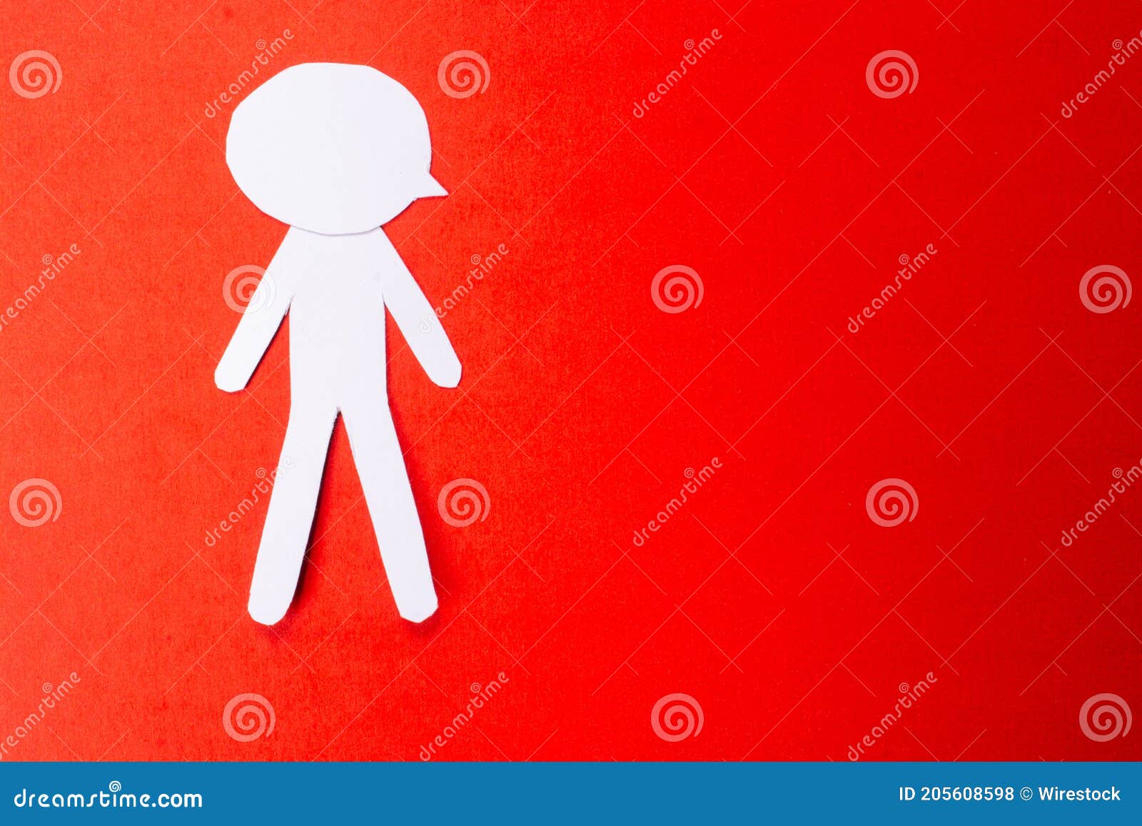 Human Figure with a Head in Shape of a Speech Bubble Made of White ...