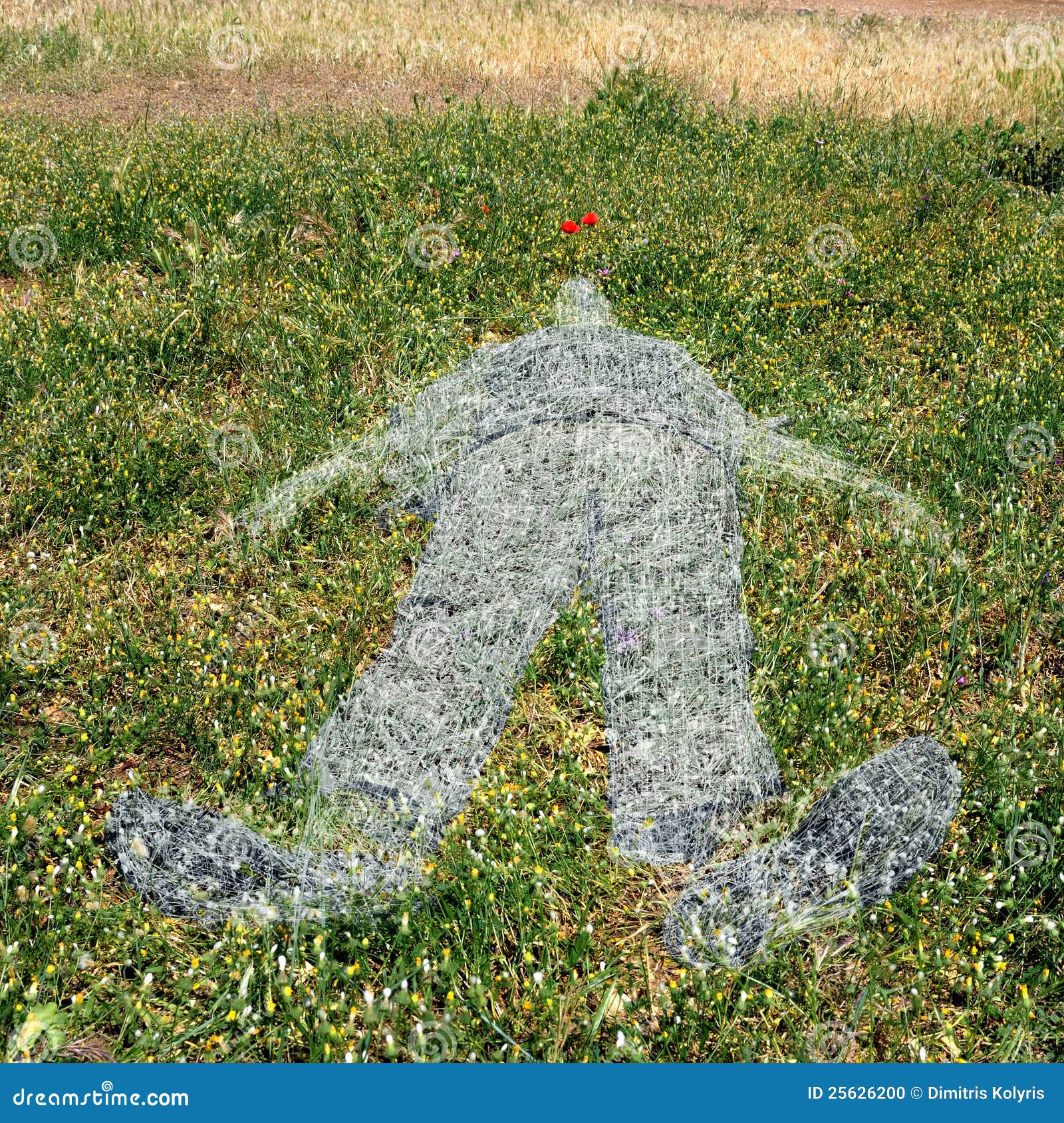 Human Figure Imprinted on Grass Stock Photo - Image of hibernate, grass ...