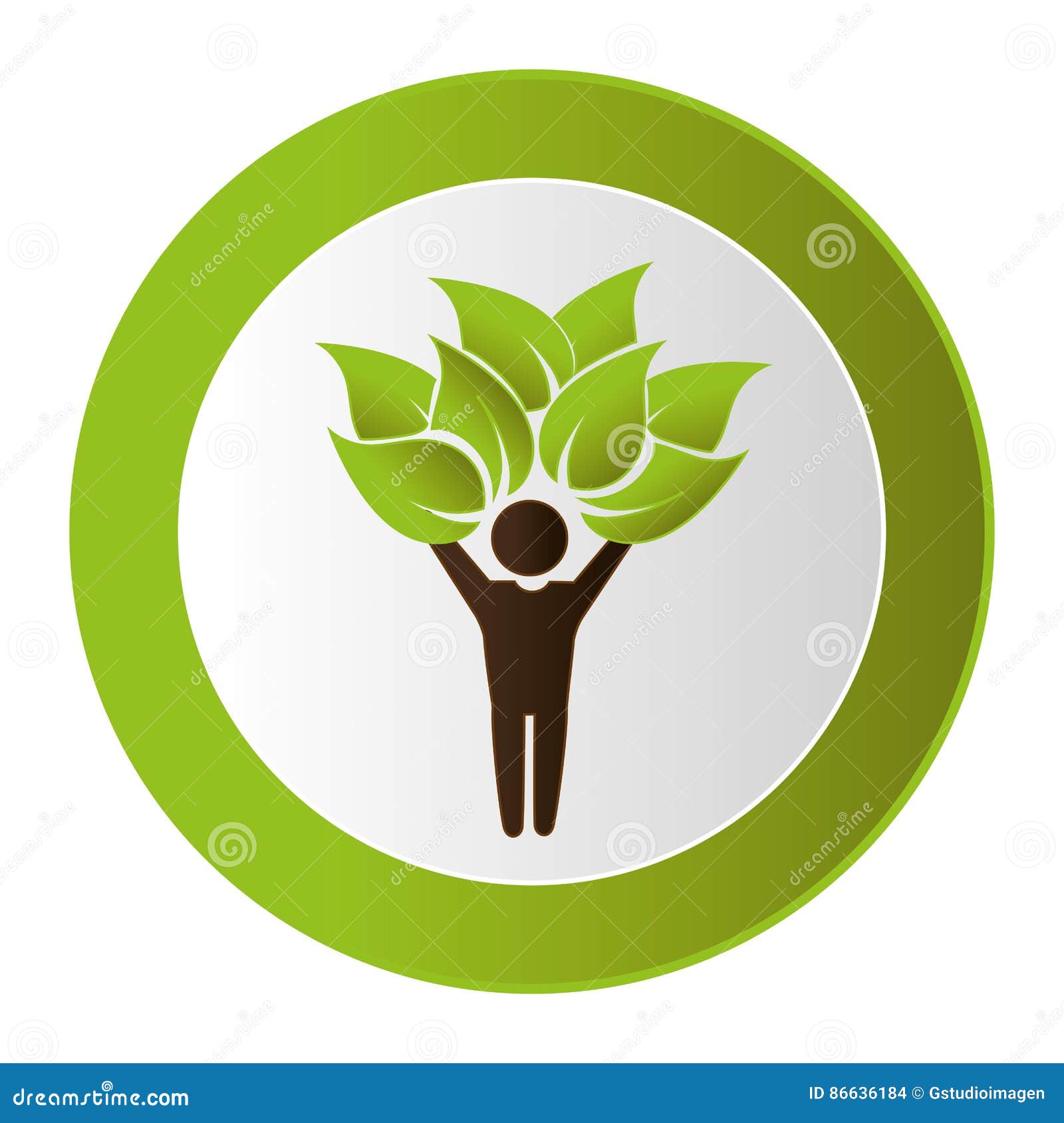 Human Figure with Leafs Plant Ecology Symbol Stock Vector ...