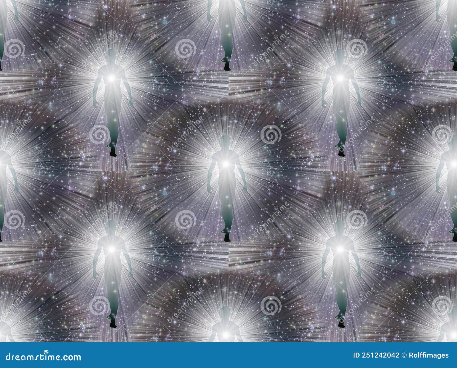 Human figure in light stock illustration. Illustration of infinite ...