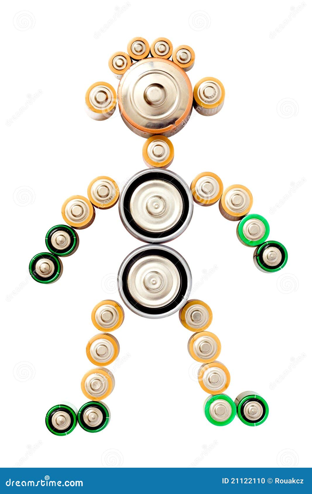 Human Figure Made from Batteries Stock Photo - Image of macro, figurine ...