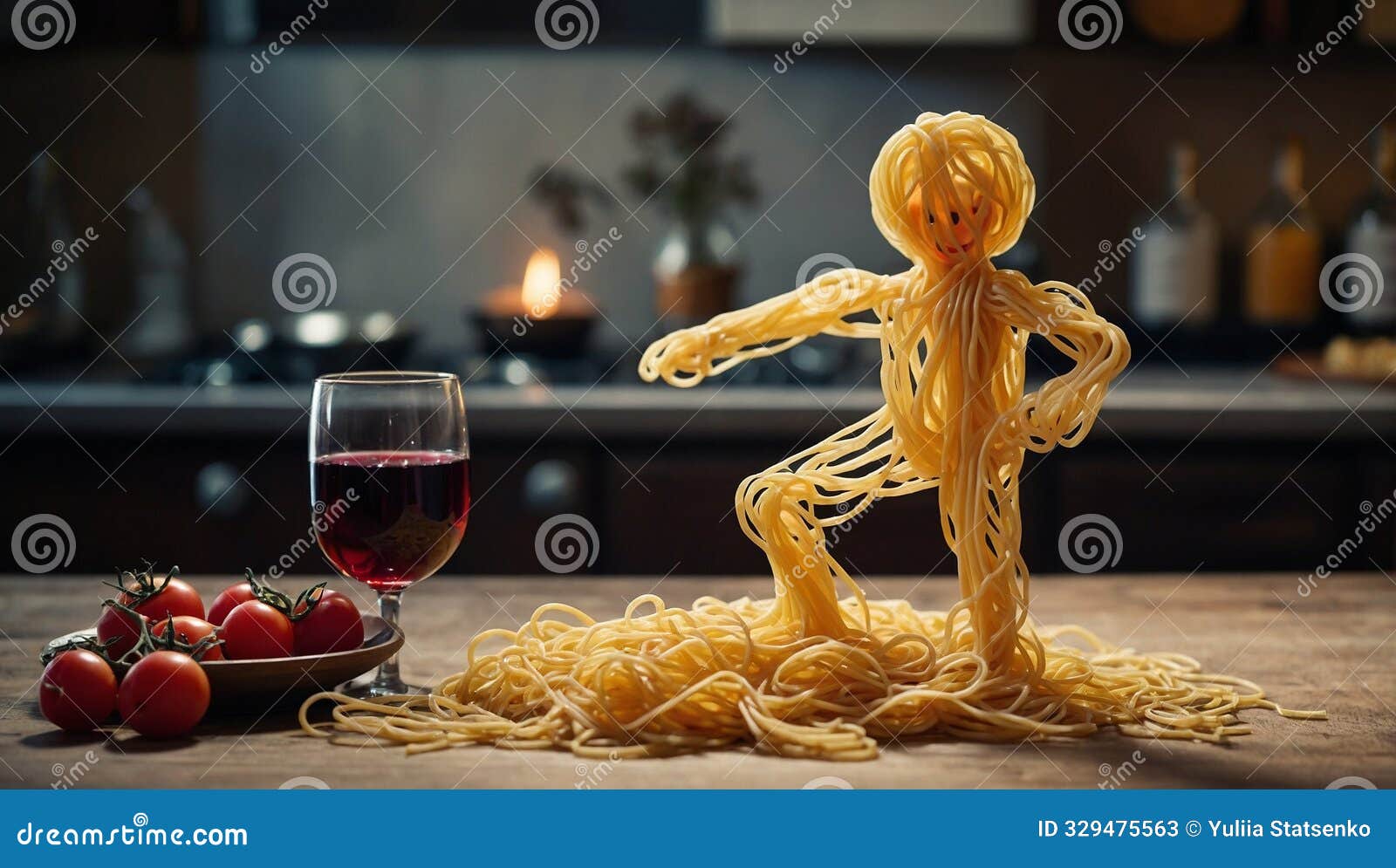 Human Figure Made from Spaghetti Stock Illustration - Illustration of ...