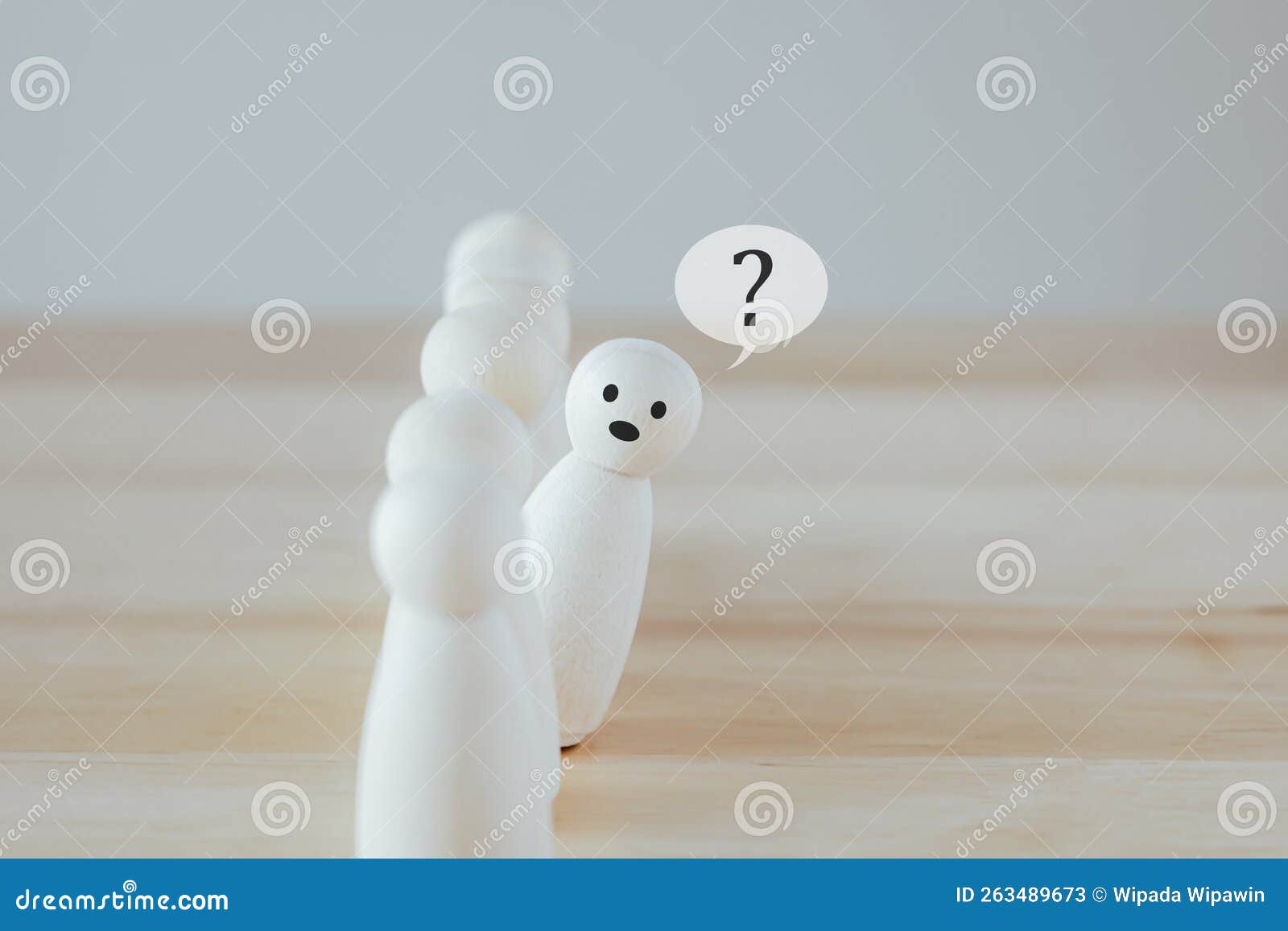 Human Figure with Question Mark Symbol on Speech Bubble among Many ...
