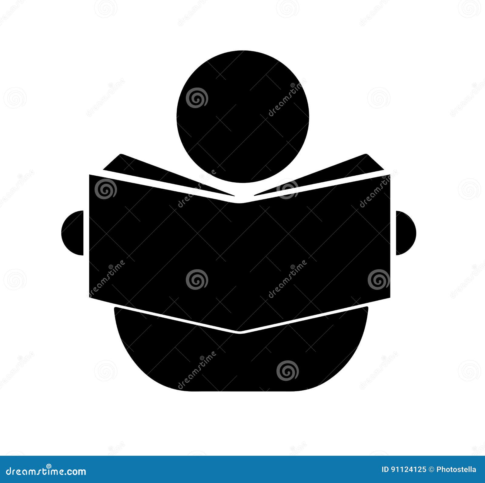 Human Figure Reading a Book - Education Concept Stock Vector ...