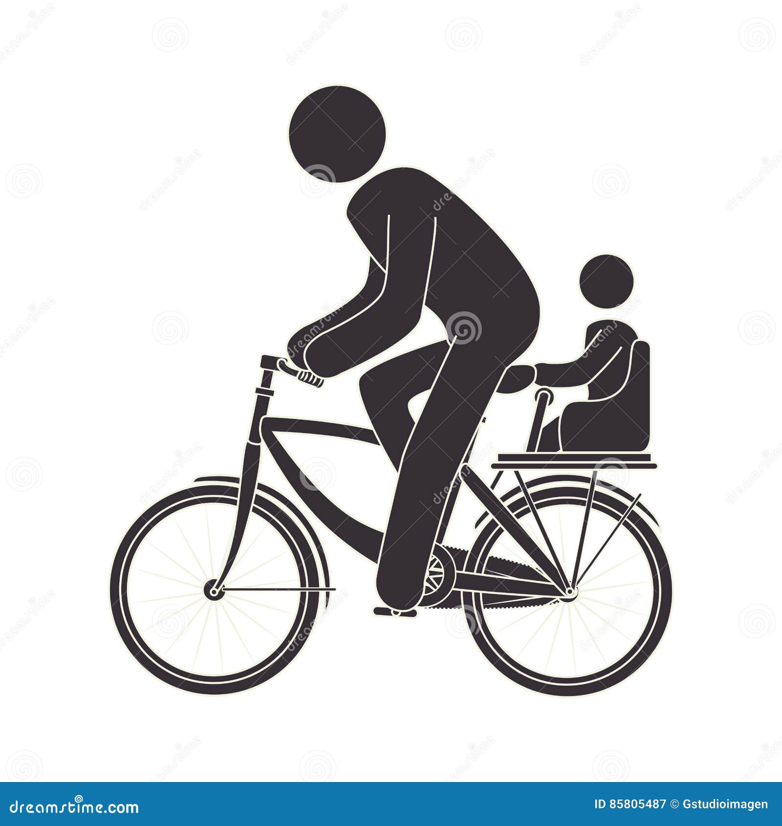 Human figure riding bike stock vector. Illustration of healthy - 85805487