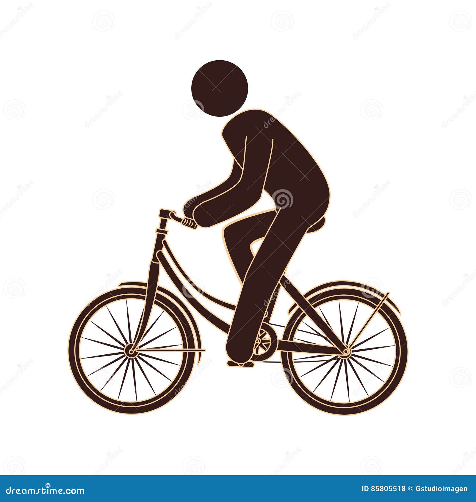 Human figure riding bike stock vector. Illustration of bike - 85805518