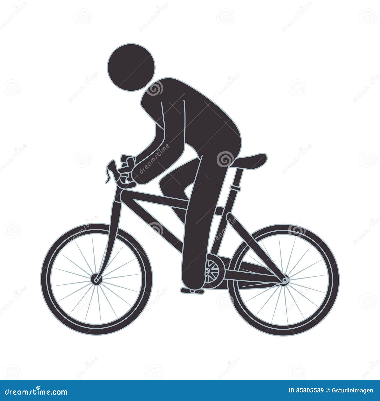Human figure riding bike stock vector. Illustration of health - 85805539